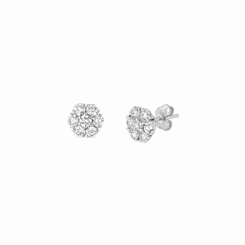 7 POINTER DIAMOND EARRINGS 14K GOLD (1.04 CTW)