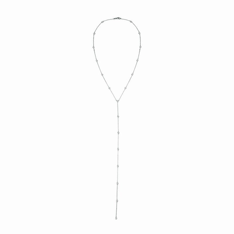 5 POINTER DIAMOND NECKLACE 14K GOLD (1 CTW)