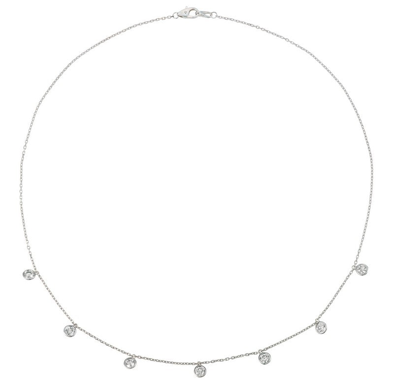 25 POINTER 7 SECTION 18″ DIAMOND NECKLACE 14K GOLD (1.75 CTW)