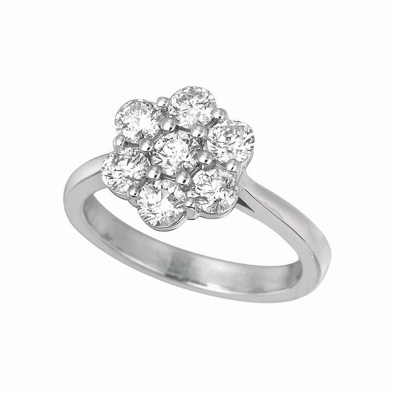 25 POINTER DIAMOND FLOWER RING 14K GOLD (1.75 CTW)