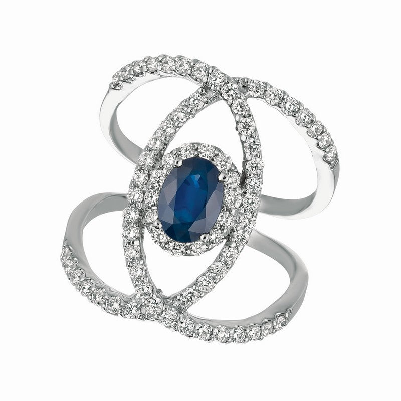 SAPPHIRE & DIAMOND RING 14K GOLD (2.14 CTW)